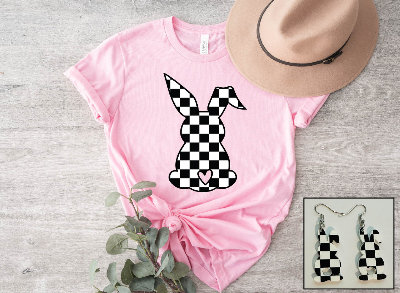 Checkered Bunny – Double E Creations